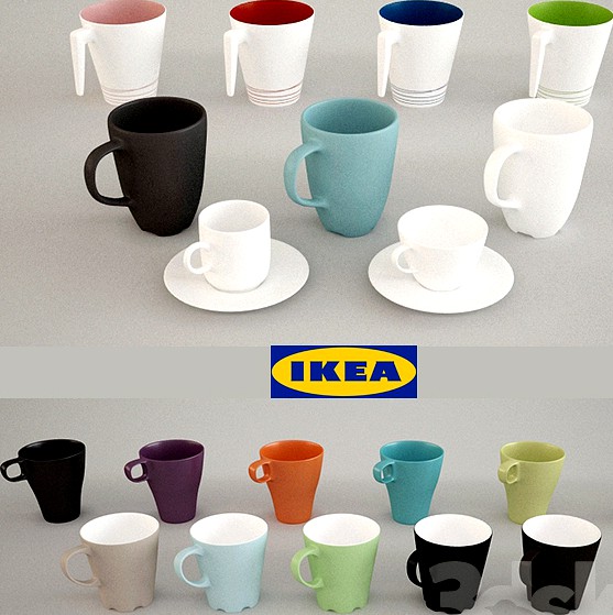 Ikea set of cups 3d model