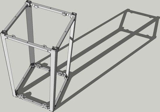 2U CubeSat Frame 3d model