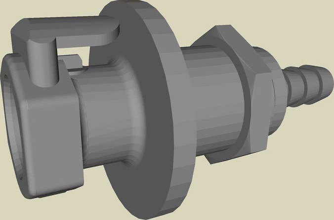 Bulkhead Panel Mount 3d model