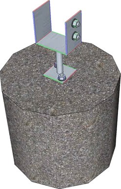 Footing with Pryda post anchor stirrup 3d model