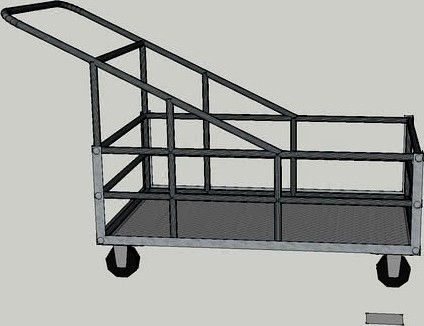 Steel Heavy Duty Push Cart 3d model