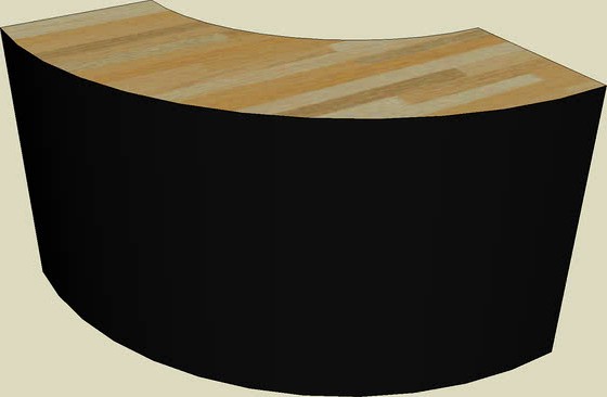 Curved Counter black 3d model