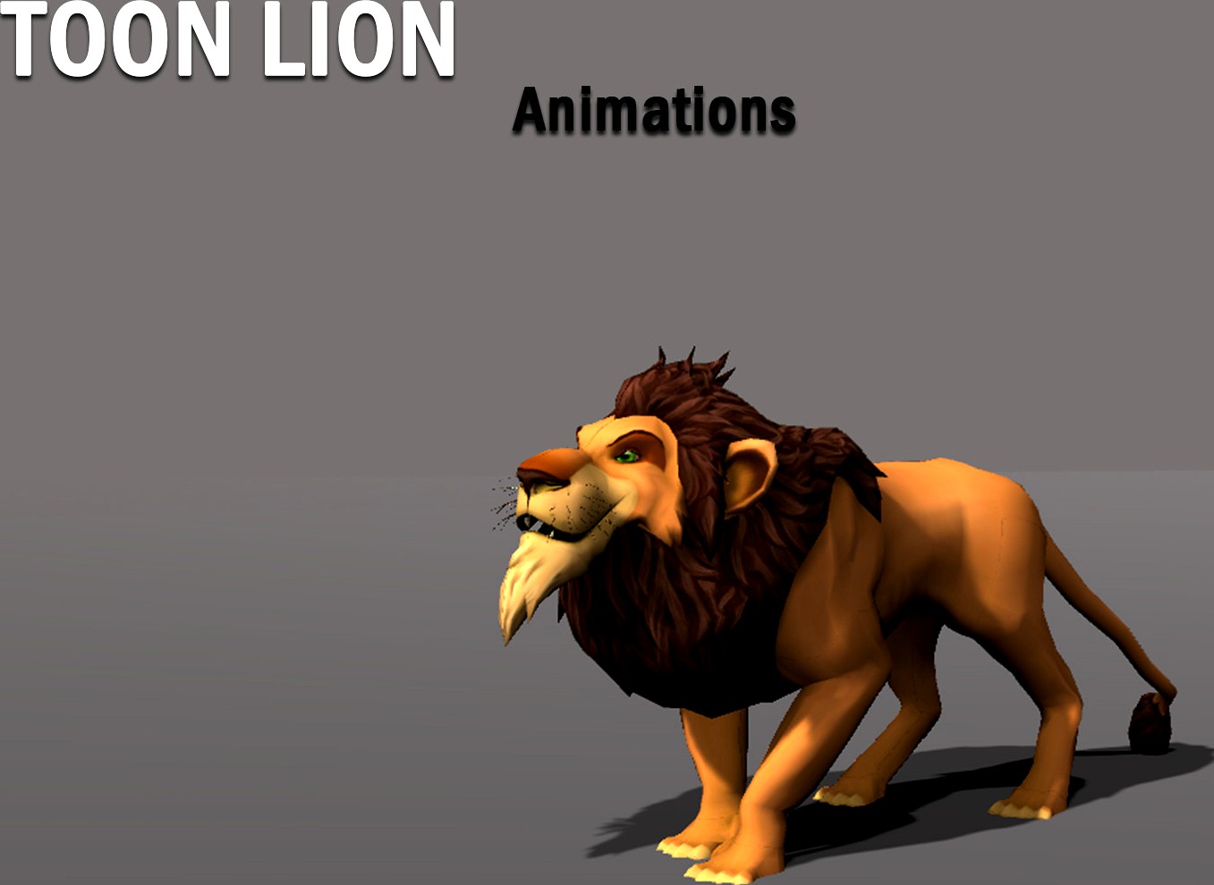 Toon Lion Animations 3d model