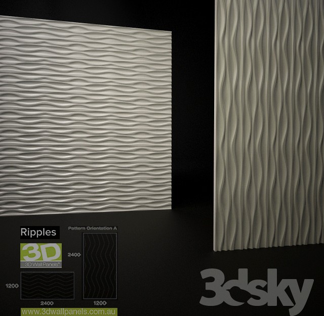 3D Wall Panels Ripples model