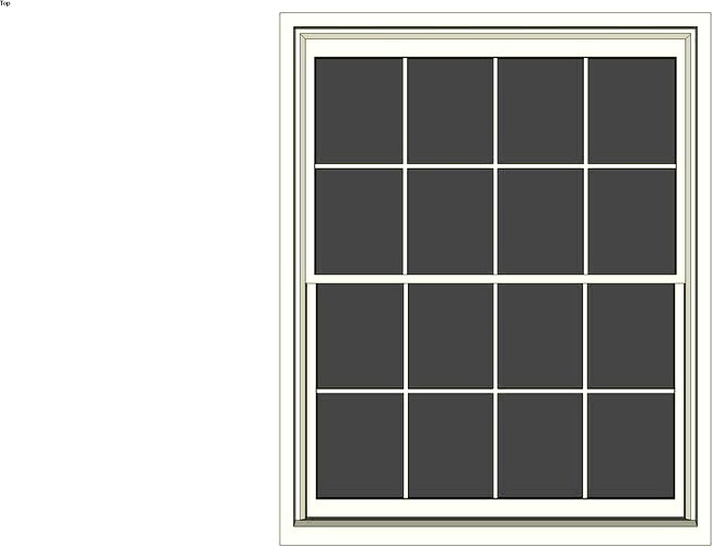 Double-hung window 47 in. x 58 in. with mullions 3d model