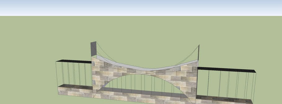 road suspension bridge 3d model