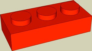 Red Lego piece 3d model