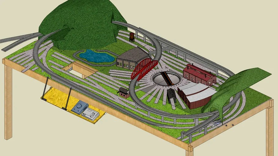 Layout of model train set 3d