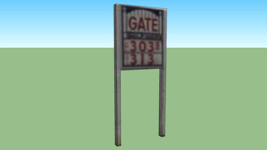 Gate Gas station sign 3d model