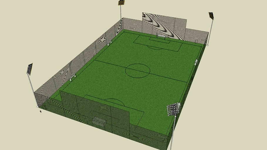 Astro Turf Football Pitch 3d model