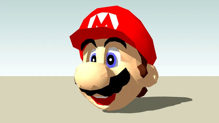 super mario 64 head 3d model