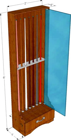 Display snooker cue case 3d model