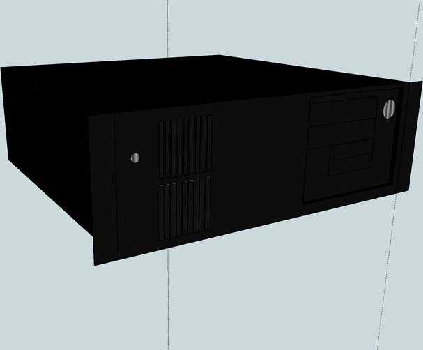4U rackmount server case 3d model