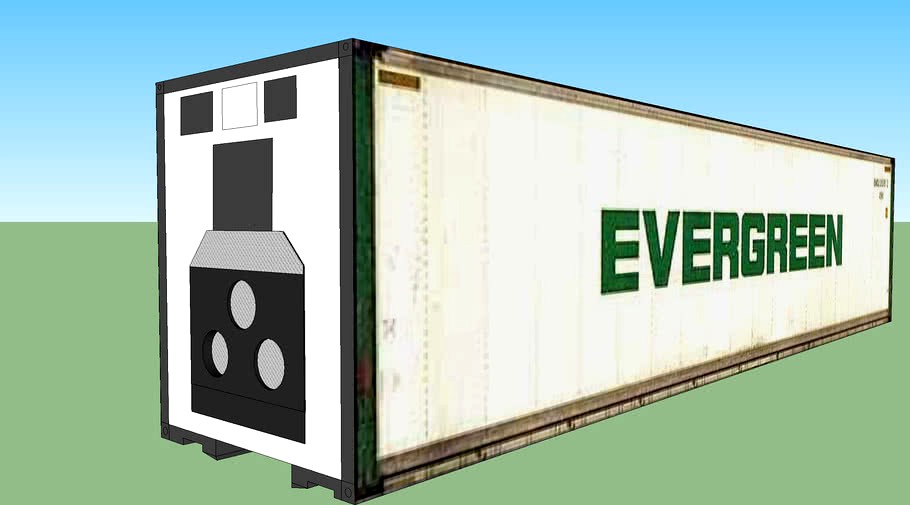 Old Evergreen Reefer Container ''40'' 3d model