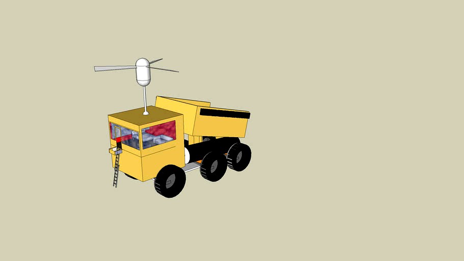 flying gigantic truck lol 3d model