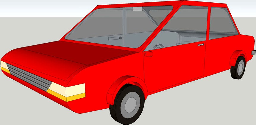 Simple Red Car 3d model