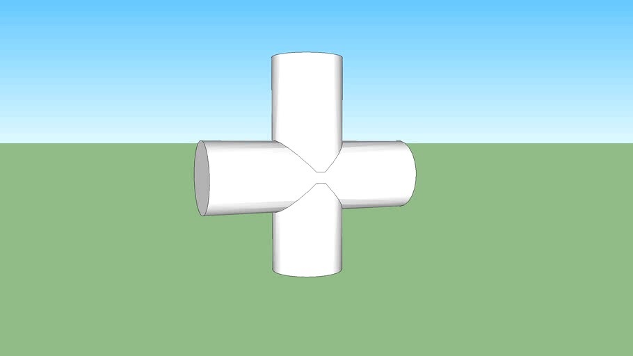 2 cylinder intersection 3d model