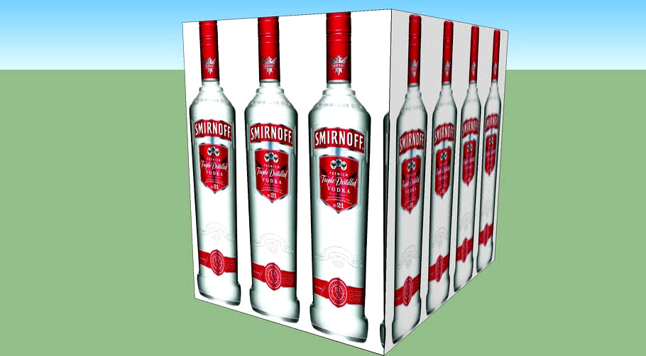Smirnoff Vodka 750 ml Cut Case 3d model