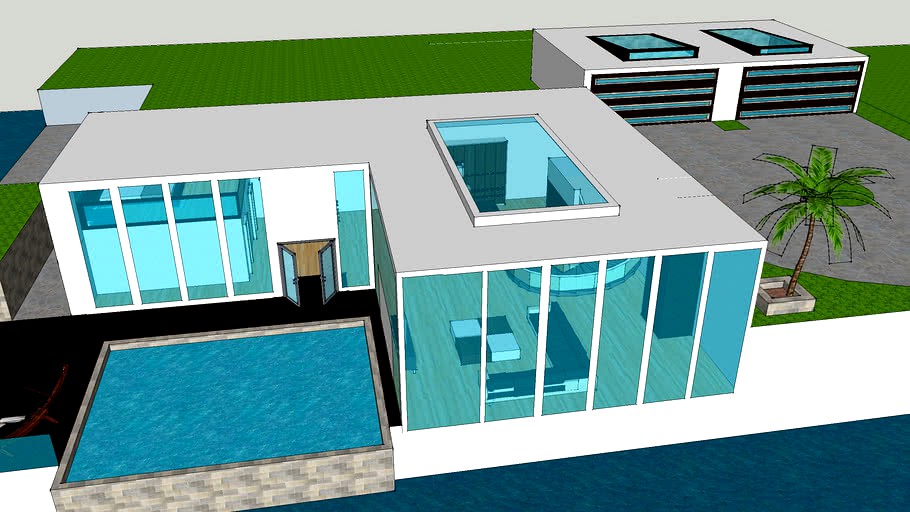 modern mansion 3d model