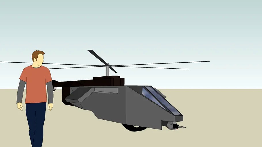 HL2 combine hunter chopper 3d model