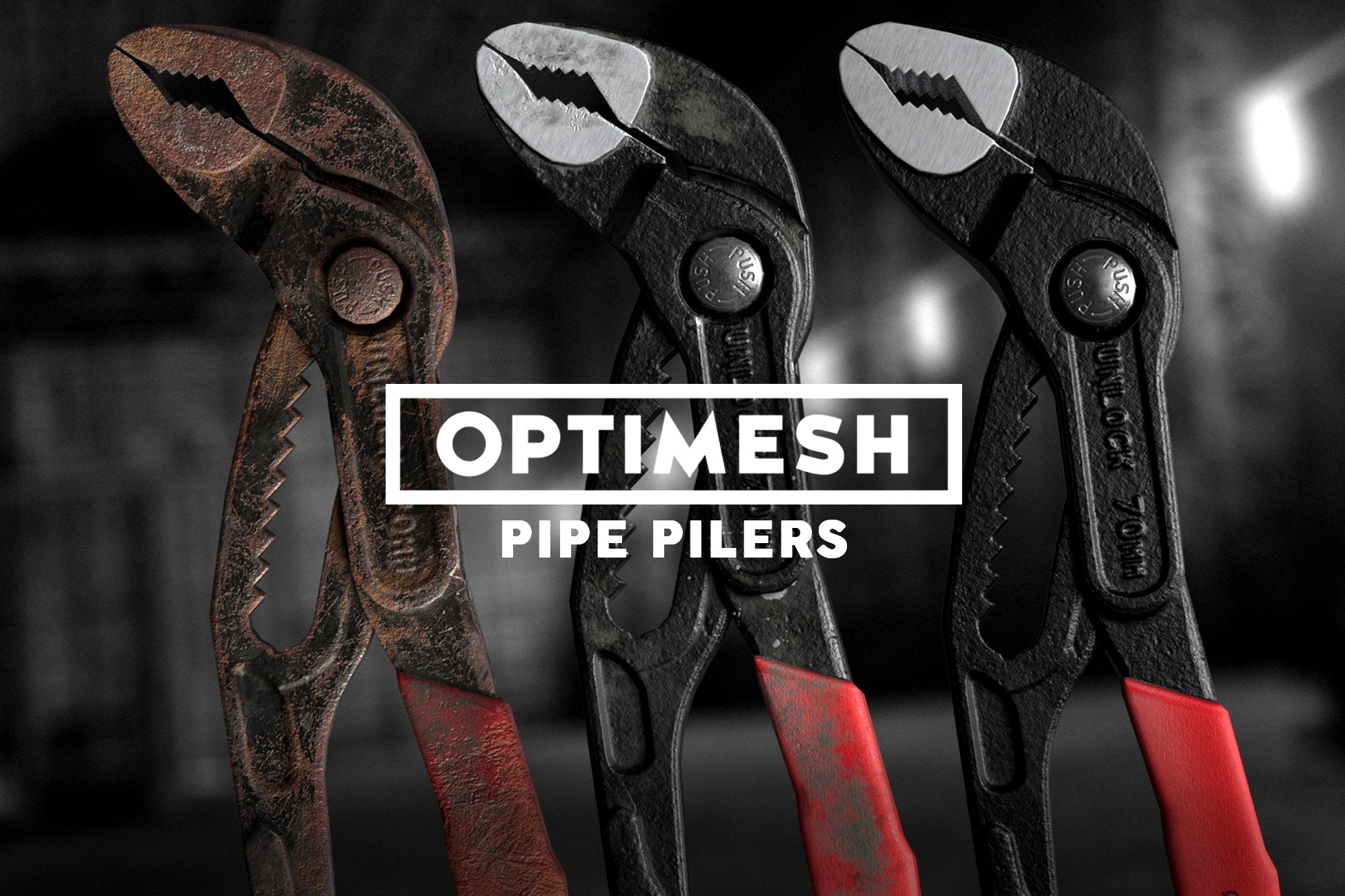 Pipe pliers - 3D PBR model Low-poly