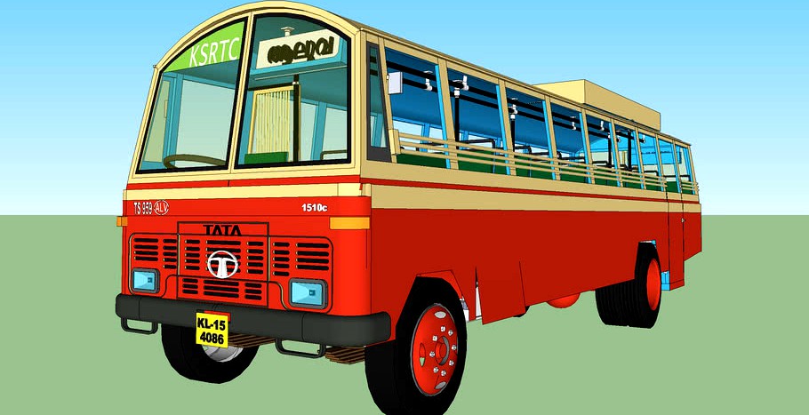 KSRTC Bus ,TATA 1510 3d model