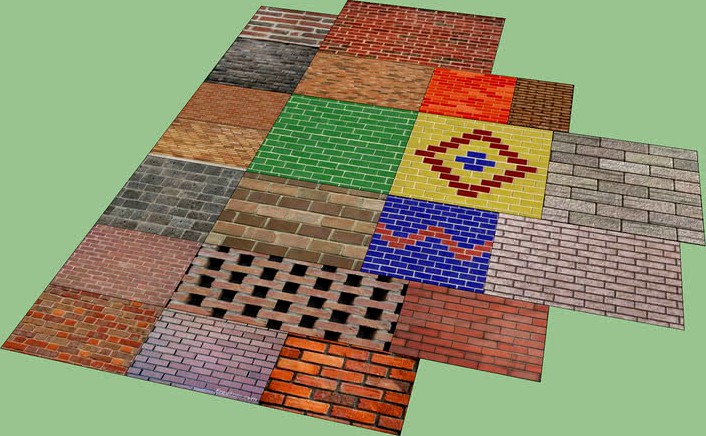Brick materials pack 3d model