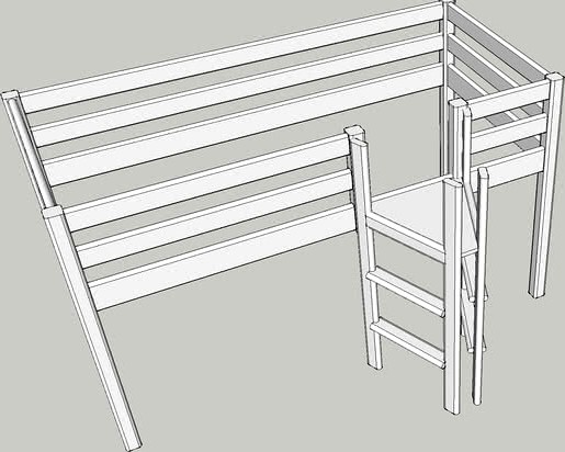 Flexa bed hoog 3d model