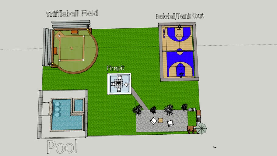 GreenBACK Home Design Backyard 3d model