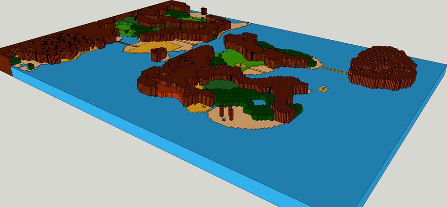 The Legend of Zelda: Adventure of Link Overworld Map 3d model