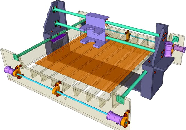 Steel cable driven CNC router 3d model