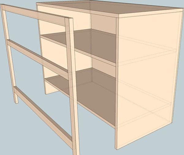 base cabinet exploded diagram 3d model