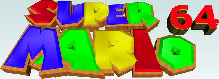 Super Mario 64 title screen logo 3d model