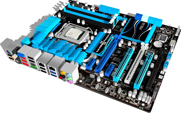 ASUS P8P67 Deluxe PC ATX motherboard 3d model