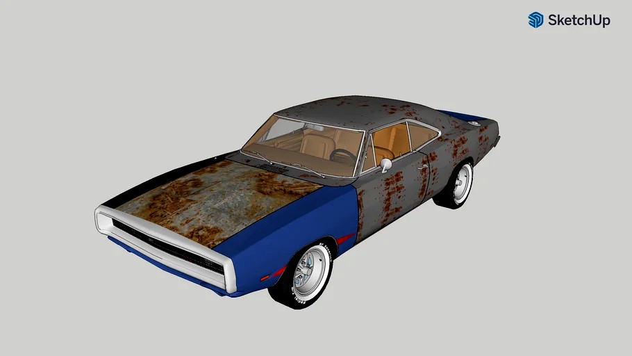 1970 dodge charger project car 3d model
