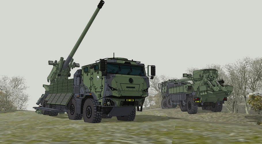Howitzer Tatra 8x8 Caesar 3d model