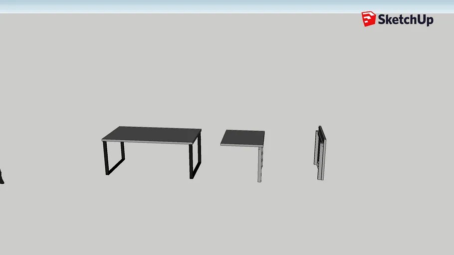 Table with attachable extension 3d model