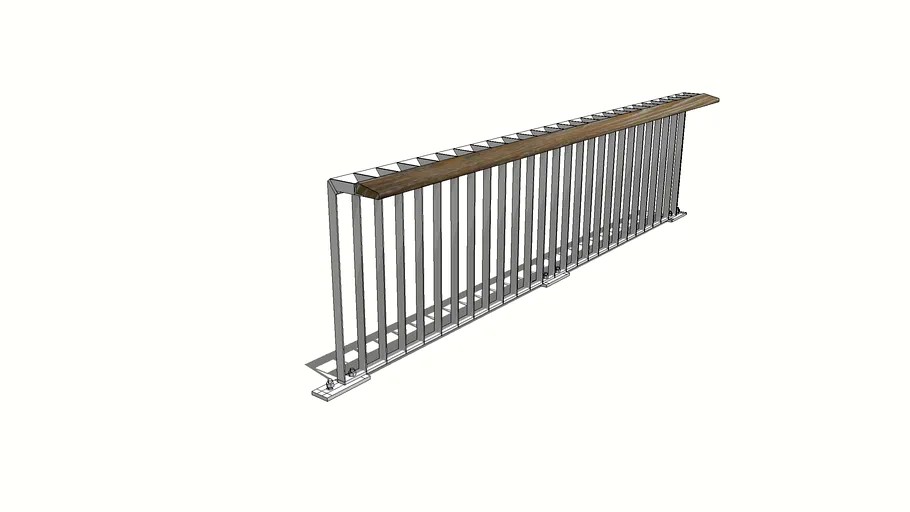 Railing - Exterior Lean Railing Assembly 3d model