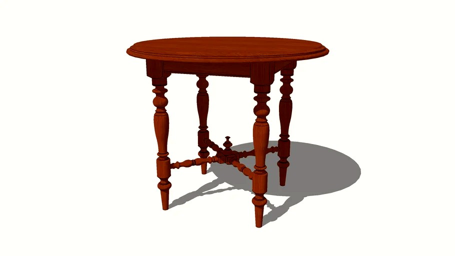 Colonial 1920 Round Table 3d model