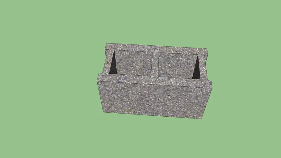 8x8x16 Concrete Block 3d model