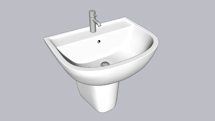 RAK-COMPACT Wash basin Half Pedestal 3d model