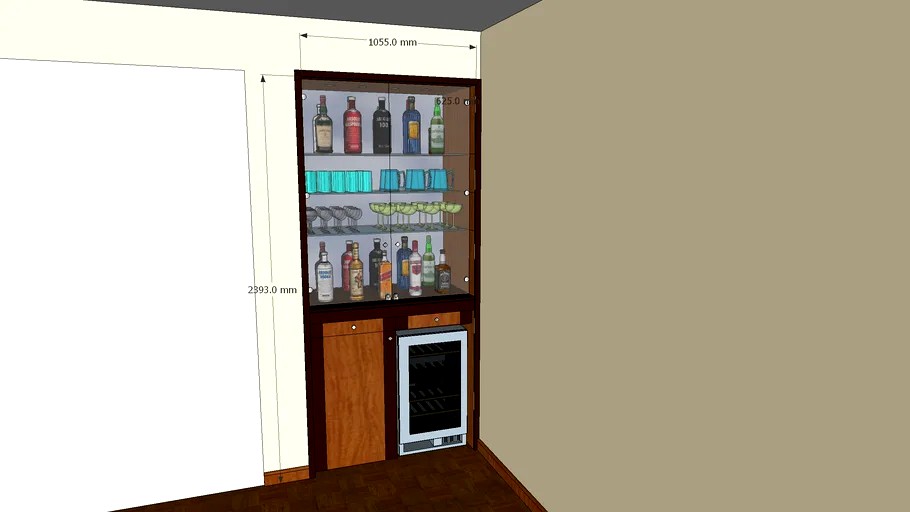 Built - in Home Bar 3d model