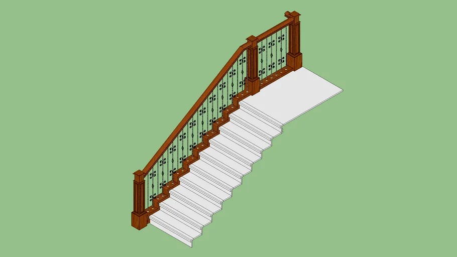 Classic Stair Railing 3d model
