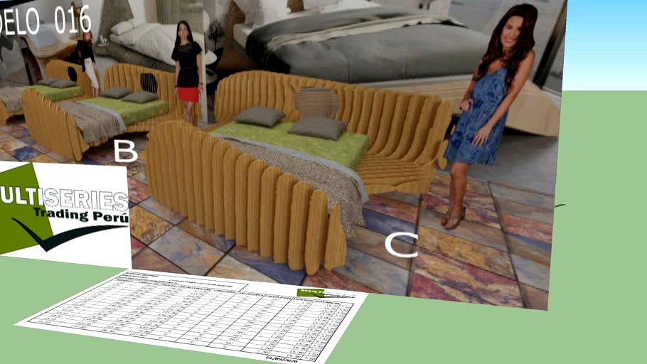 parametric furniture - CAMA 16 bed - planos de despiece en dxf y cdr ...