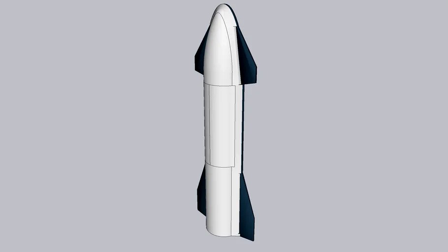 SpaceX StarShip V2. Conceptual design 3d model