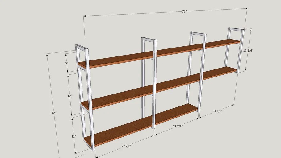 Wall mount liquor shelf 3d model