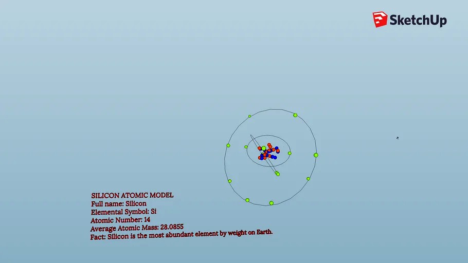 Silicon Atomic Model 3d