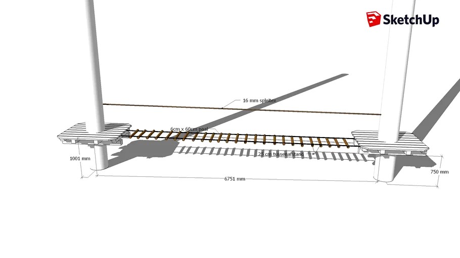 Loopbrug speeltuin 3d model