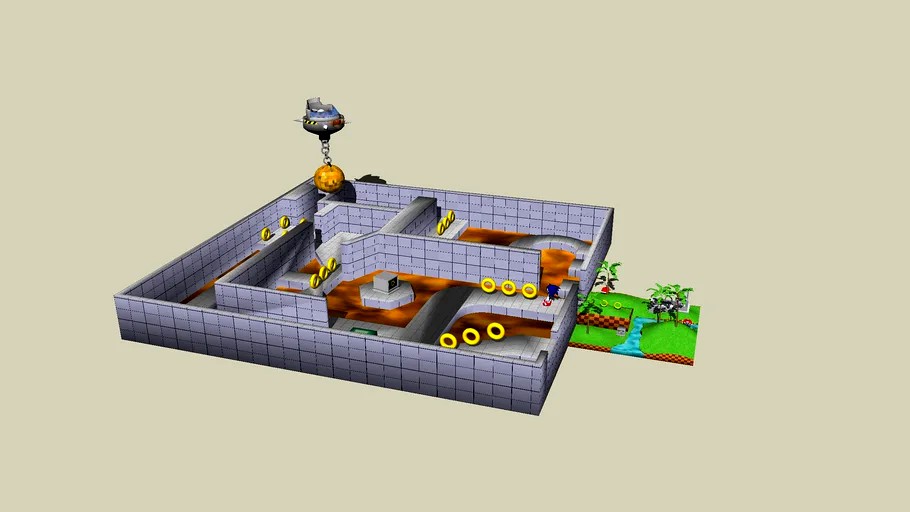 Papercraft Sonic Green Hill Zone