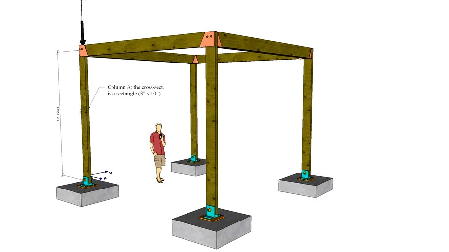 MechMat - Four Pin-Pin Columns and Bracing in a Small Wood Structure ...